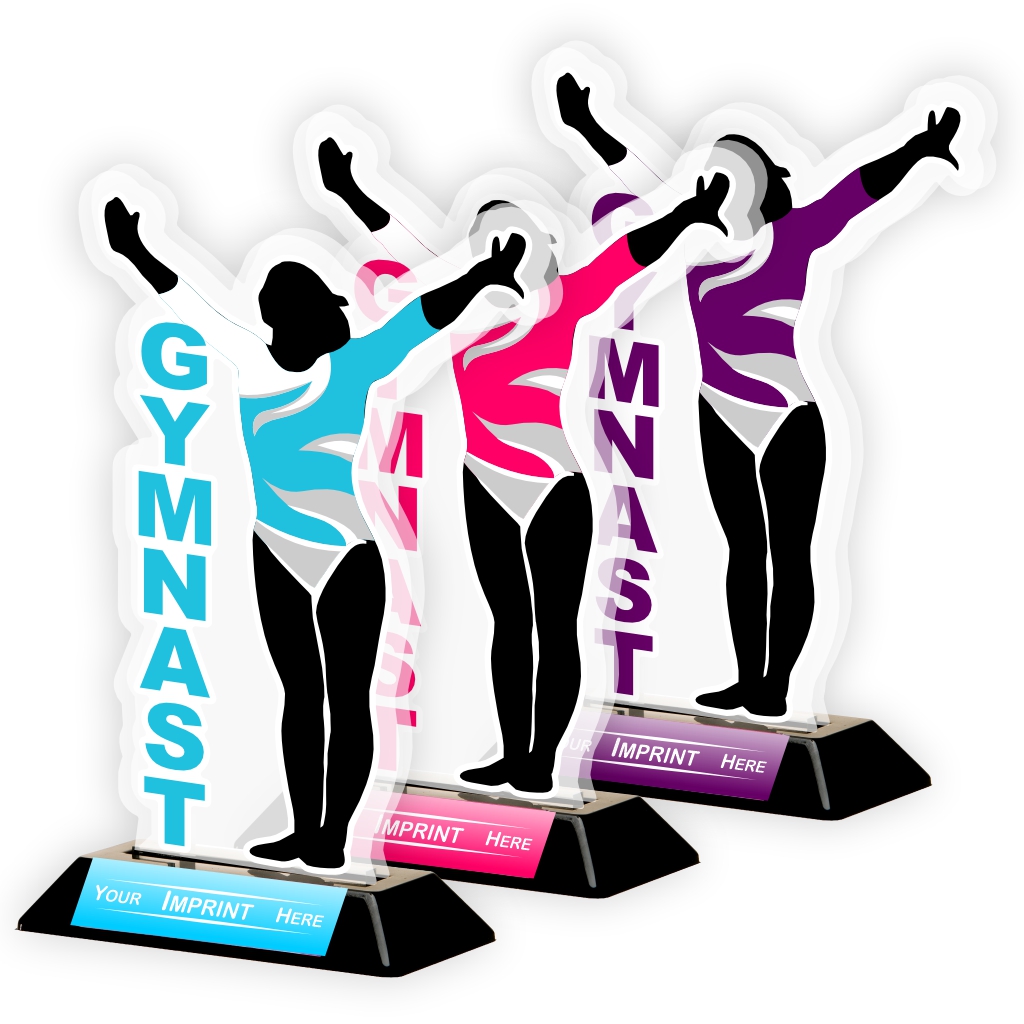Female Gymnast Victory Series Acrylic Trophy [ACR-15F] | A-1 Awards, Inc.